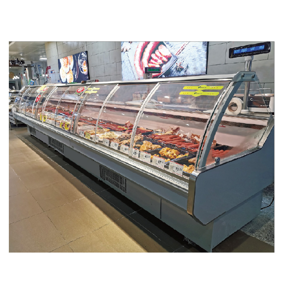Plug-in Curved Glass Refrigerated Deli Display Case